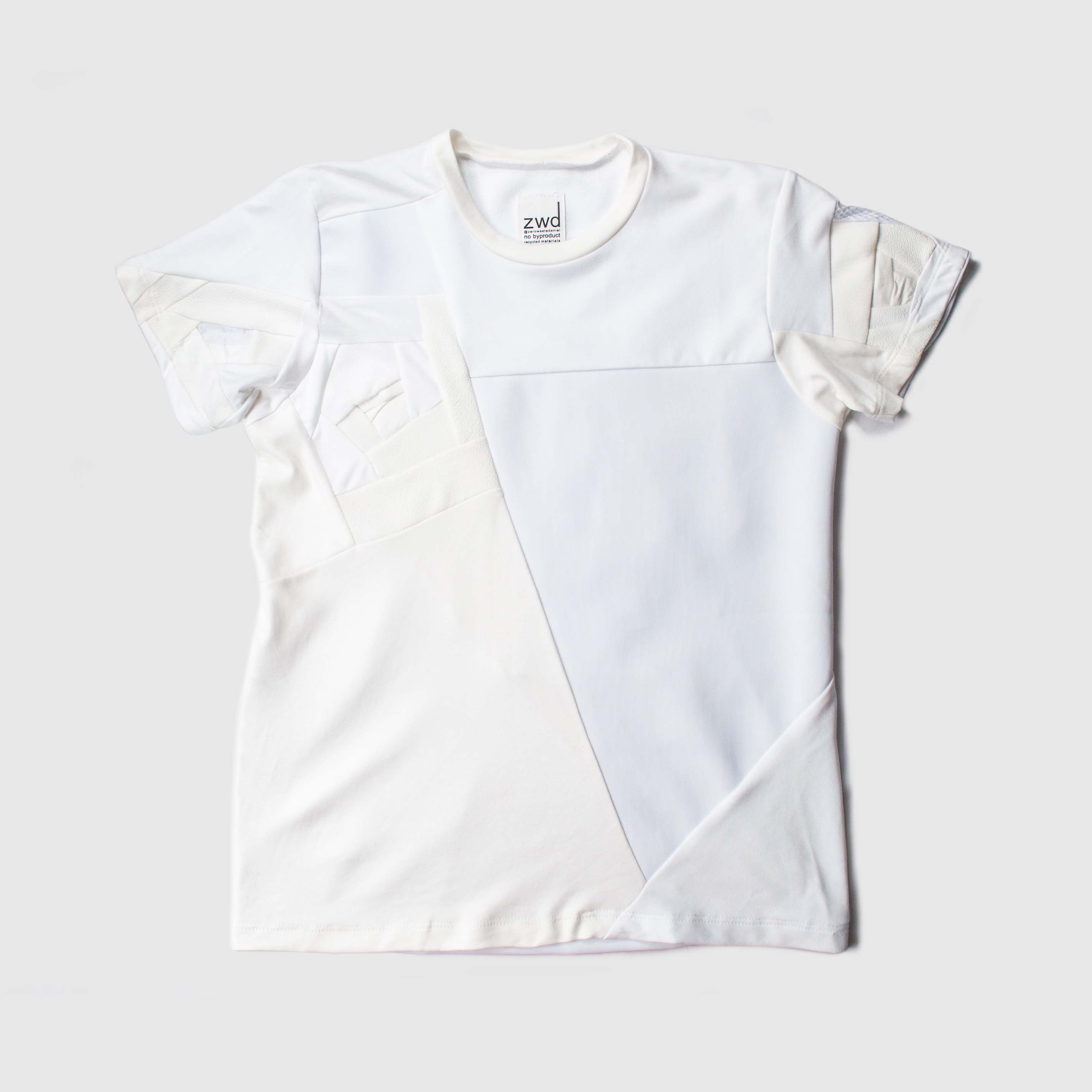 grey short sleeve tee shirt made from fabric scraps zero waste in NYC ...